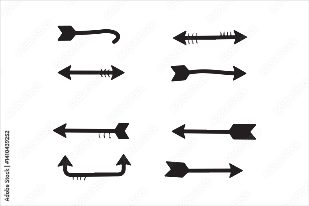 Arrow Silhouette Vector Bundle | Tribal & Boho Arrow SVG Clipart Arrow ...