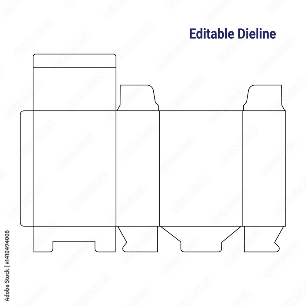 box dieline, packaging dieline, die-line design, die-line template ...