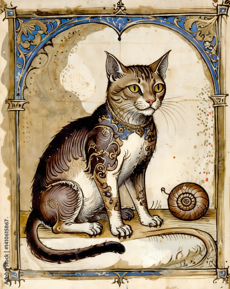 Majestic Purr – Unique medieval manuscript displays solitary enchanting ...