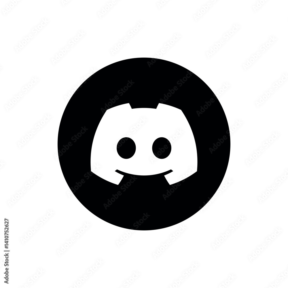 Discord Black Circle Logo Icon, App Vector, Editable SVG, PNG ...