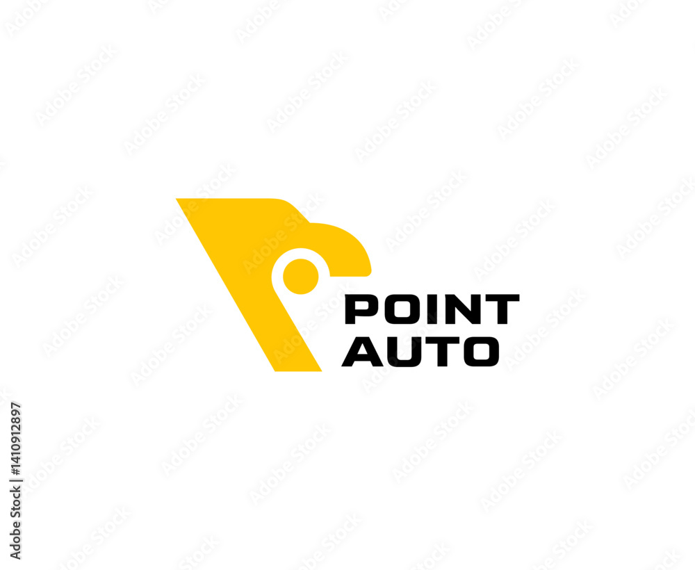 Initial P location icon with car vector logo design. Fonts for ...