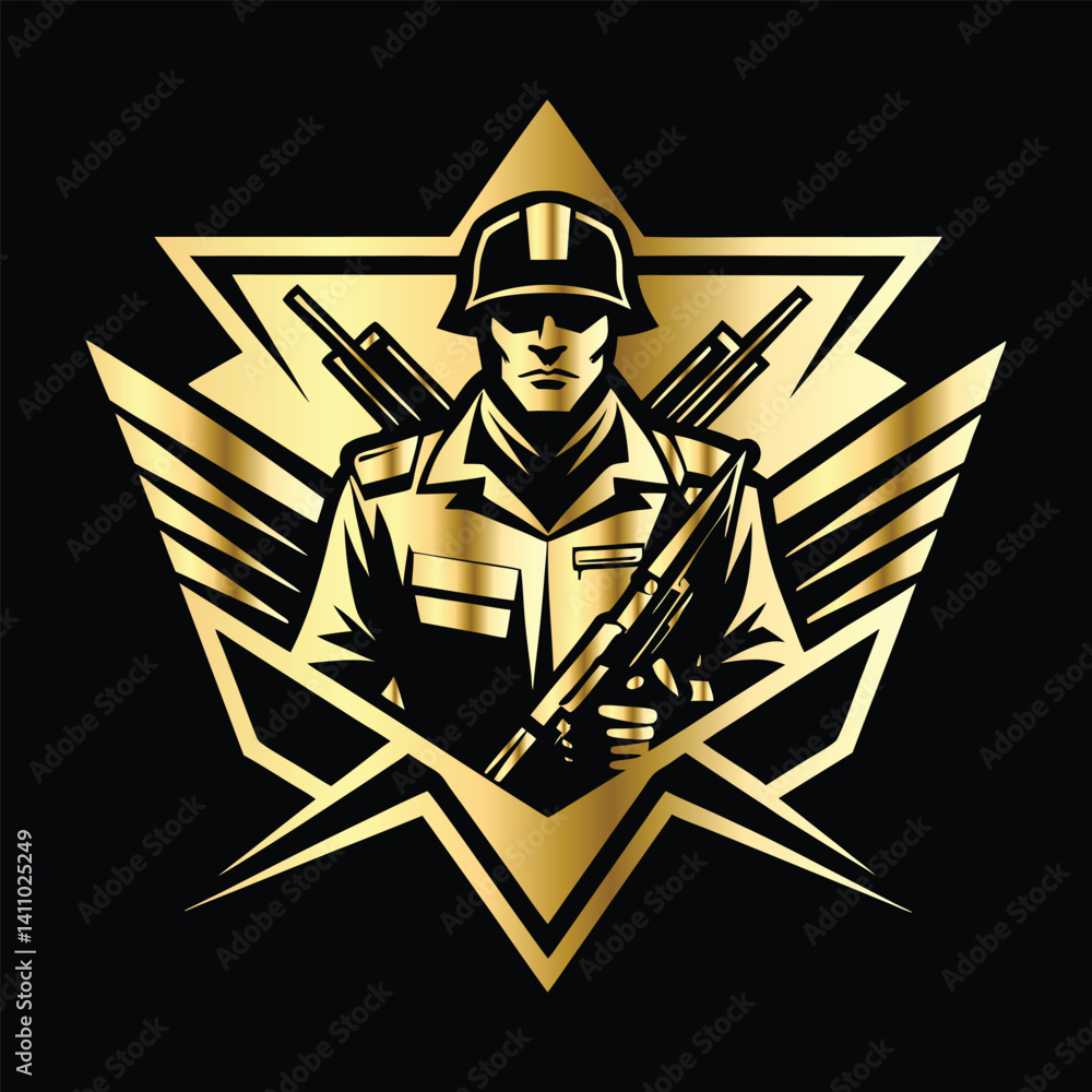 Стоковое векторное изображение «Army Logo Design Set – Combat Emblems ...