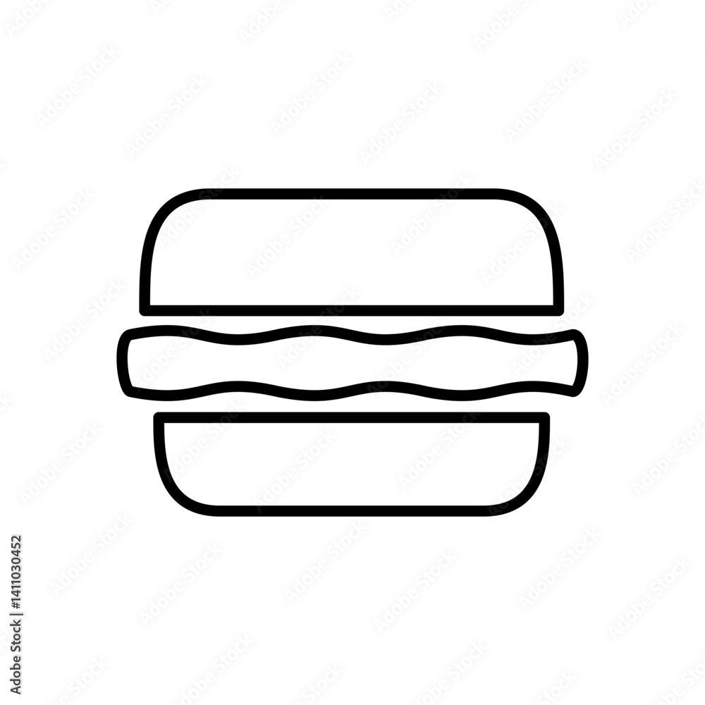 burger icon, simple flat style, illustration, logo sign symbol ...