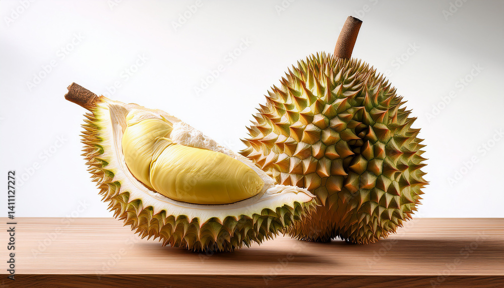 Durian Delight: A close-up shot captures the iconic durian fruit, with ...