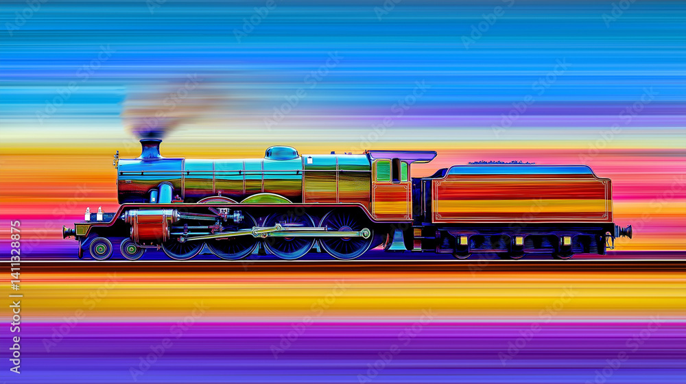 Steam Engine in Motion: A vintage steam locomotive, with its powerful ...