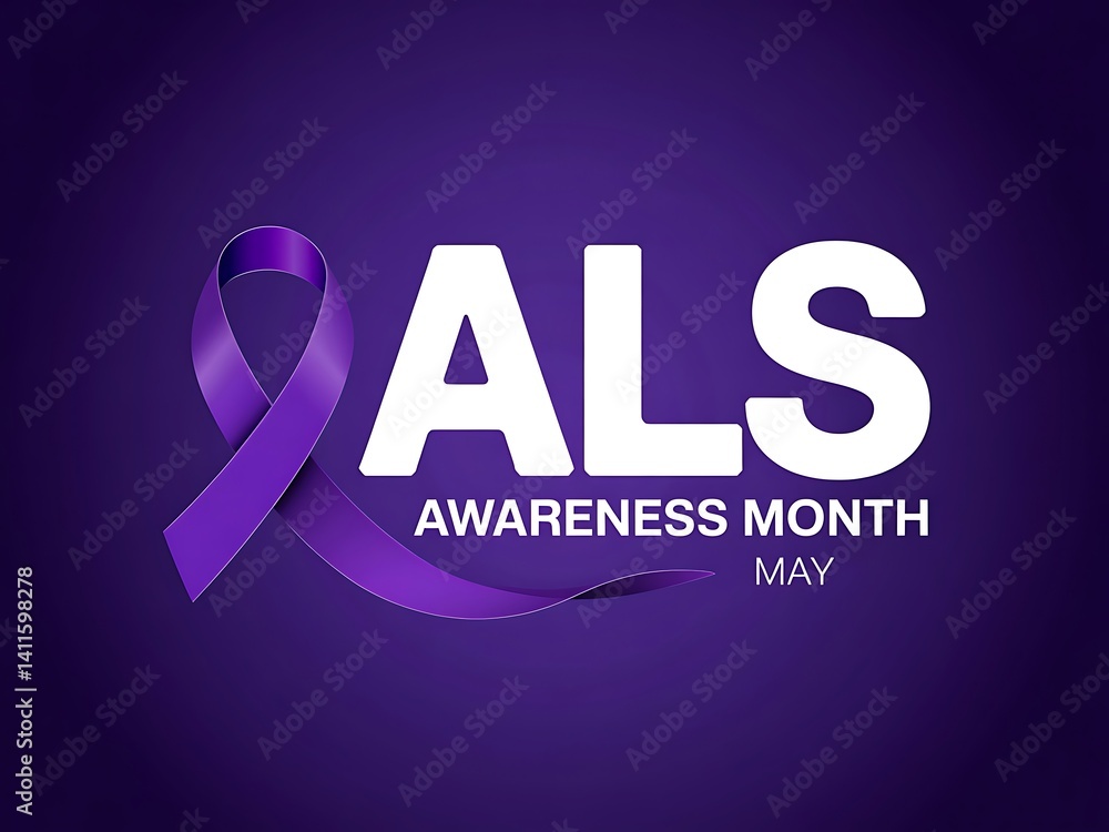 Stand tall with ALS Awareness Month: a purple ribbon of hope and ...