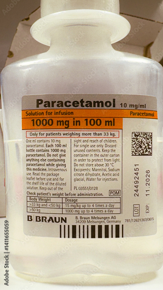 Foto de Stock London, UK. April 02 2025. A close-up of a 100ml ...