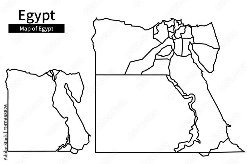 Egypt Political Map | Fully Editable Adobe Illustrator Template Stock ...
