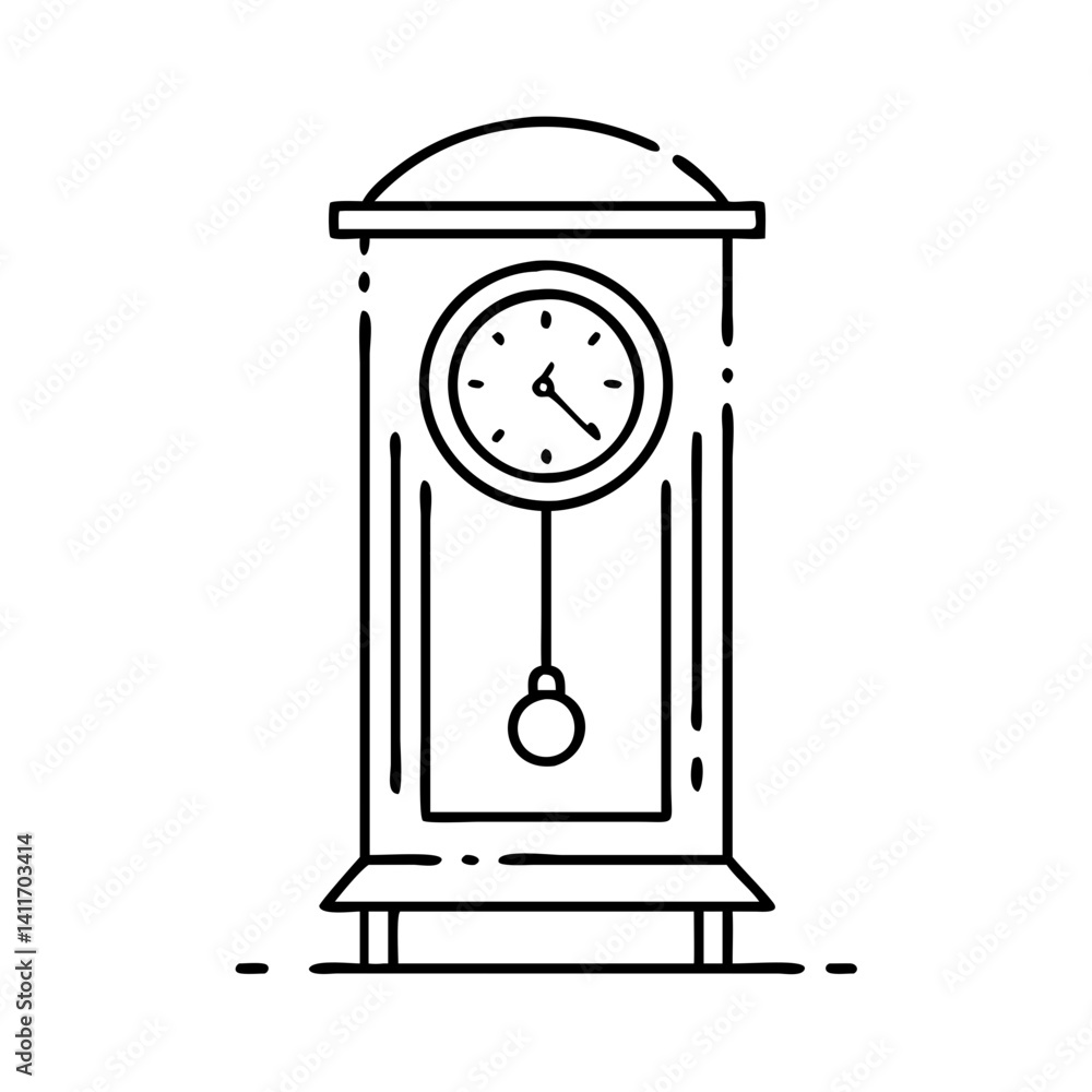 Vector de Stock grandfather clock icon, grandfather clock line art ...