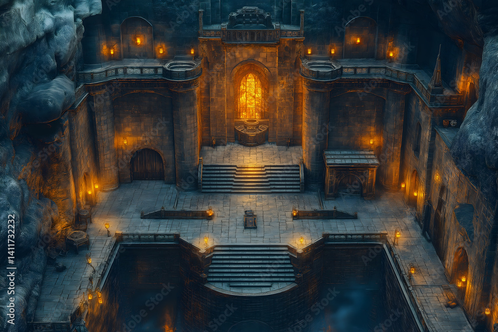 top-down battle map for dungeons and dragons. battle map top view. DnD, RPG Map Stock Photo ...