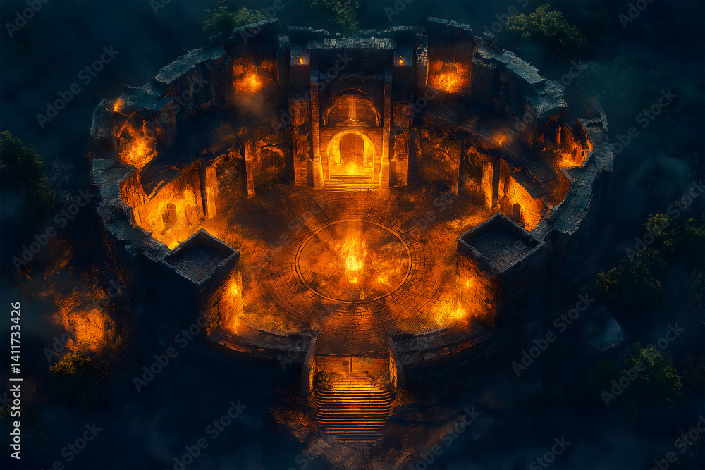 top-down battle map for dungeons and dragons. battle map top view. DnD ...