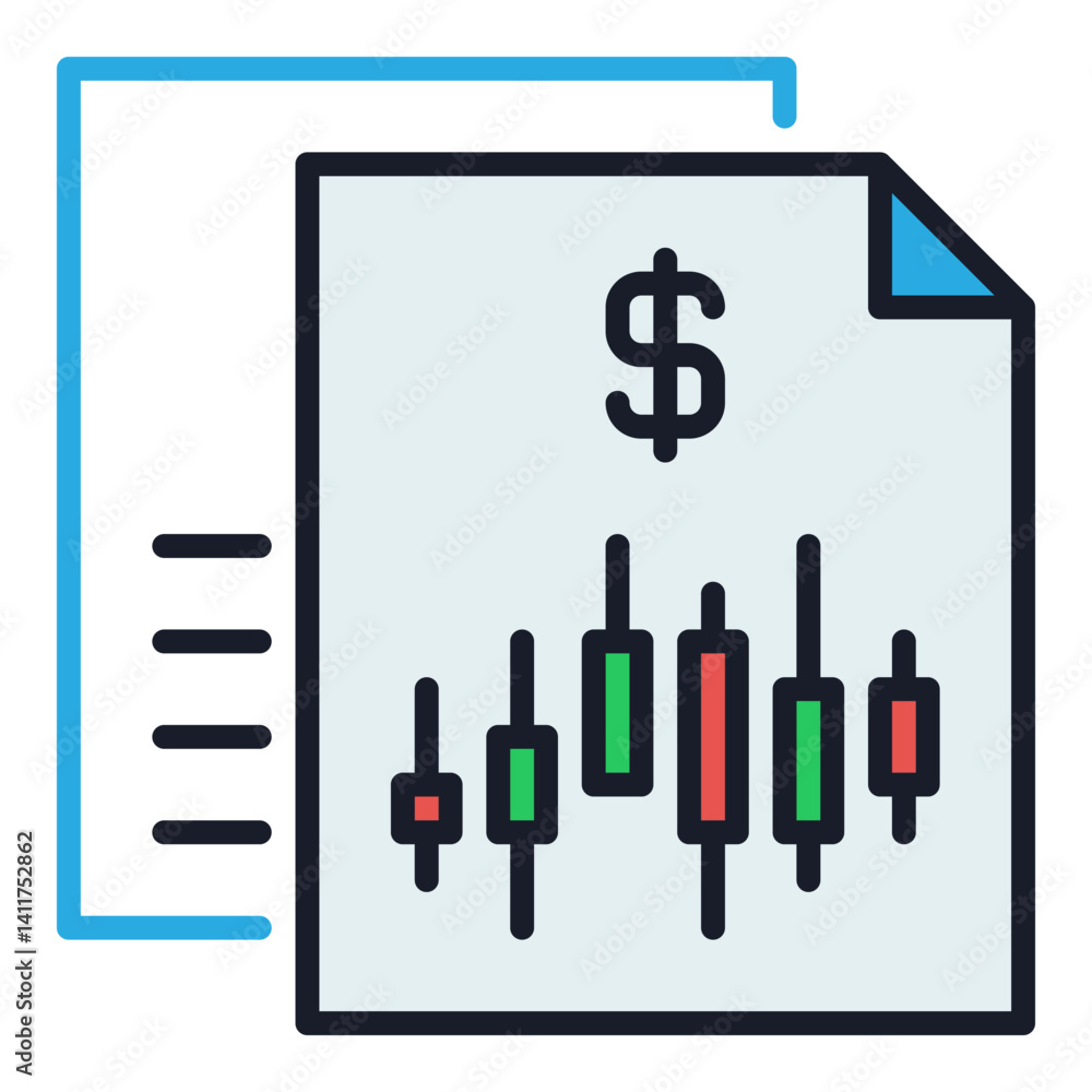Trading Documents vector Crypto Beginners Guide colored icon or sign ...