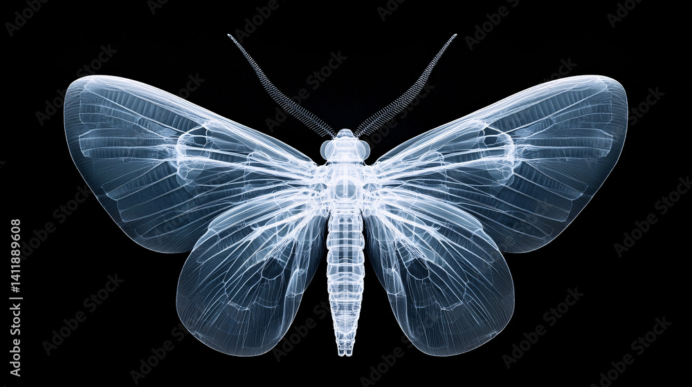 Stock-Illustration „Detailed Butterfly Insect X Ray Scan Showing ...