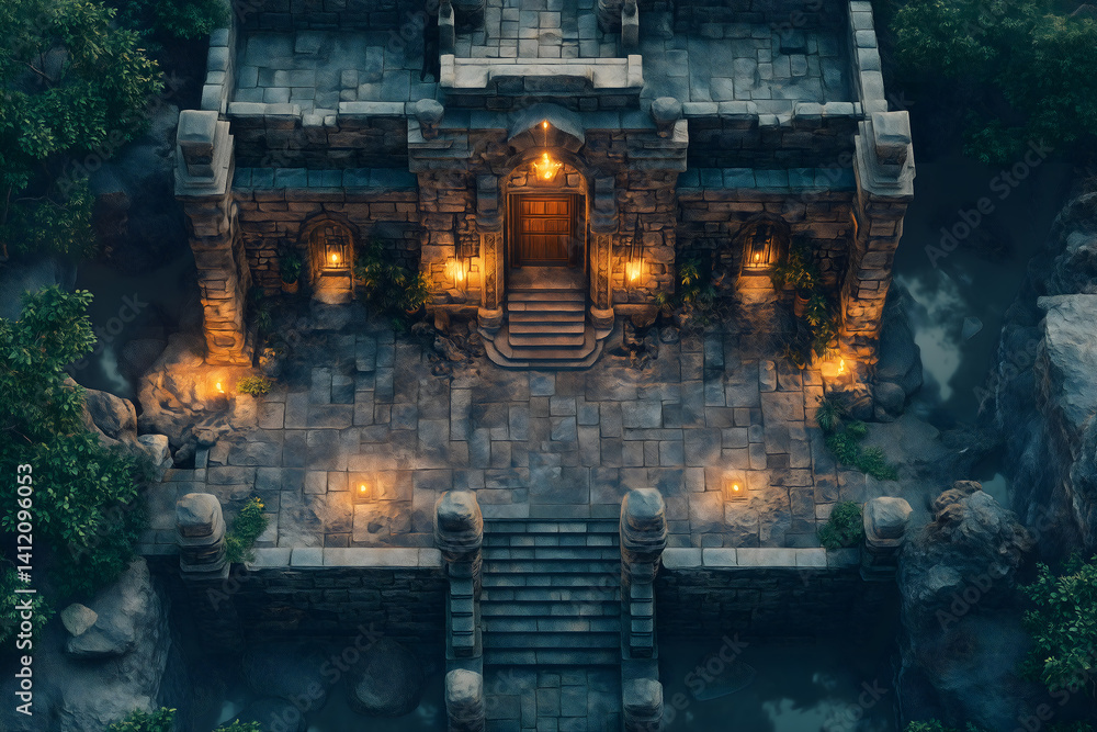 top-down battle map for dungeons and dragons. battle map top view. DnD ...