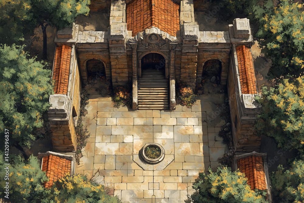 top-down battle map for dungeons and dragons. battle map top view. DnD ...