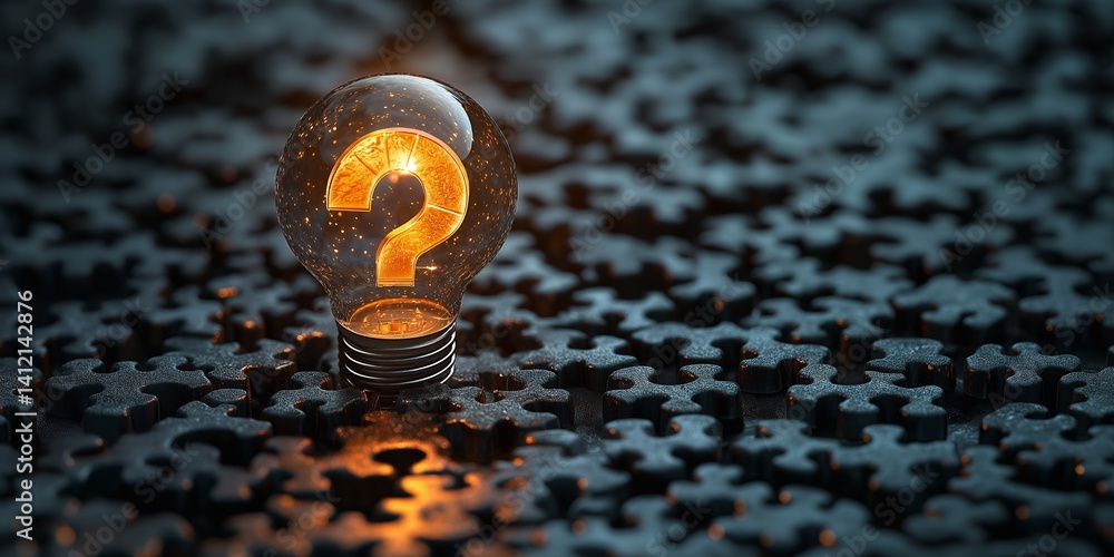 Idea and question mark concept creative thinking problem solving ...