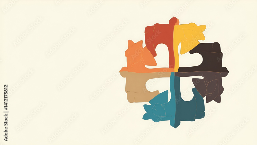 Craft a sophisticated diversity and unity symbol visual that artfully ...