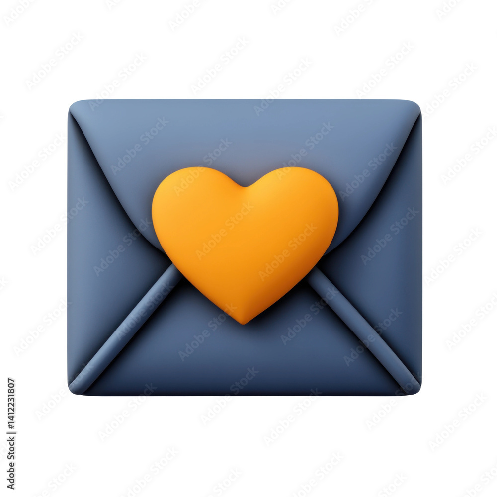 Sending love through mail heartfelt messages in digital form. Isolated ...