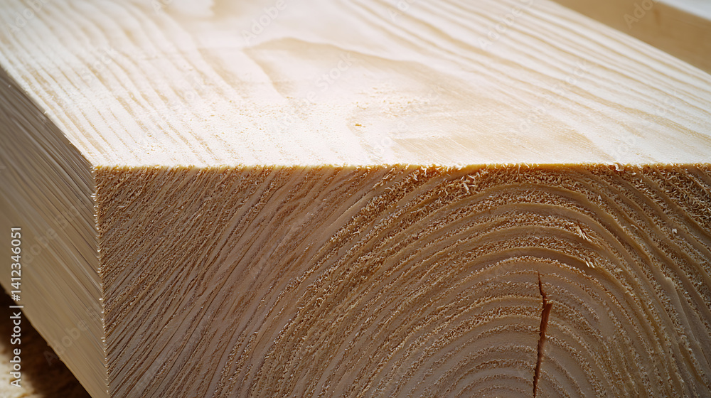 Foto stock di Carpenter cutting wooden beams with a circular saw for ...