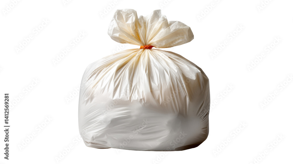 Garbage Bag, Waste Disposal: A full garbage bag, securely tied and ...