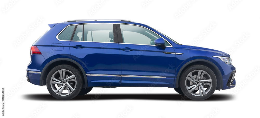 VW Tiguan SUV car, side view isolated on transparent background. PNG ...