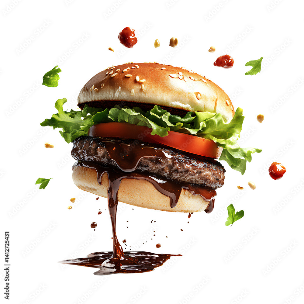 An ultra-realistic photograph of the most delicious burger with ...