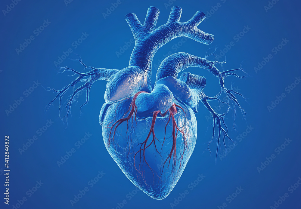 A detailed diagram of the human heart and its functions, with clear ...