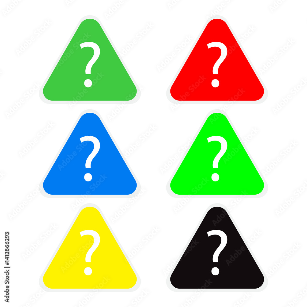 Uncertainty Icons: A collection of colorful question mark icons ...
