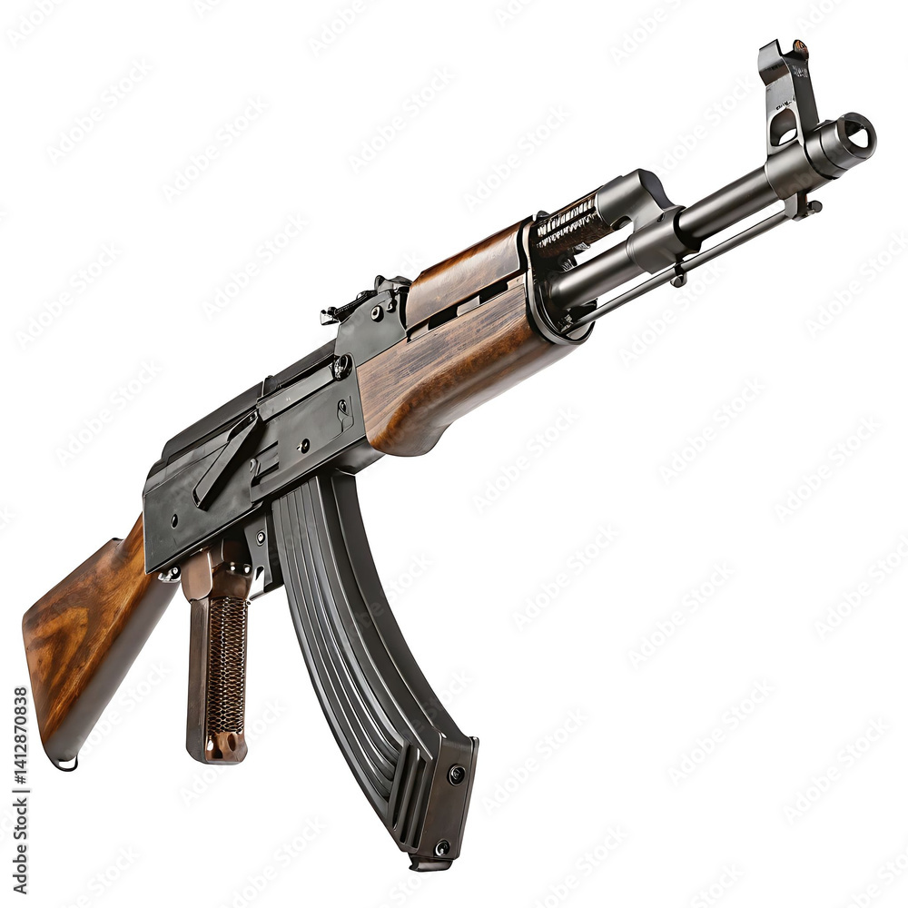 High-Angle Studio Shot of an AK-47 Assault Rifle PNG and transparent ...