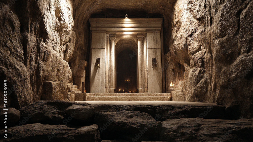 The Holy place of Jesus Christ is the cave, the Holy Sepulchre. Stock ...