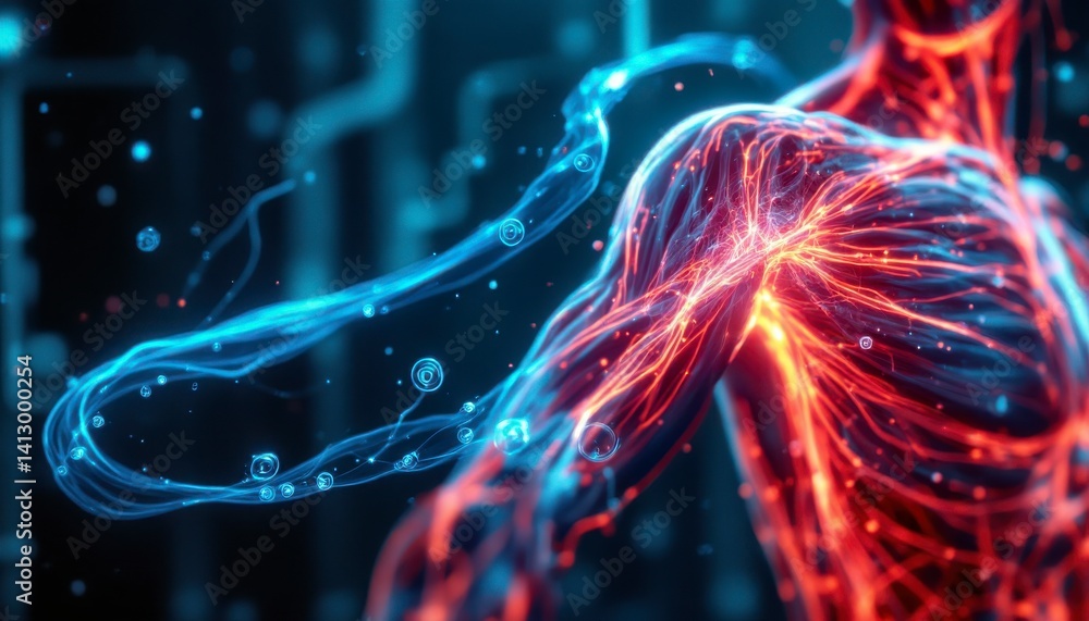 Dynamic visualization of human circulatory system digital art virtual ...