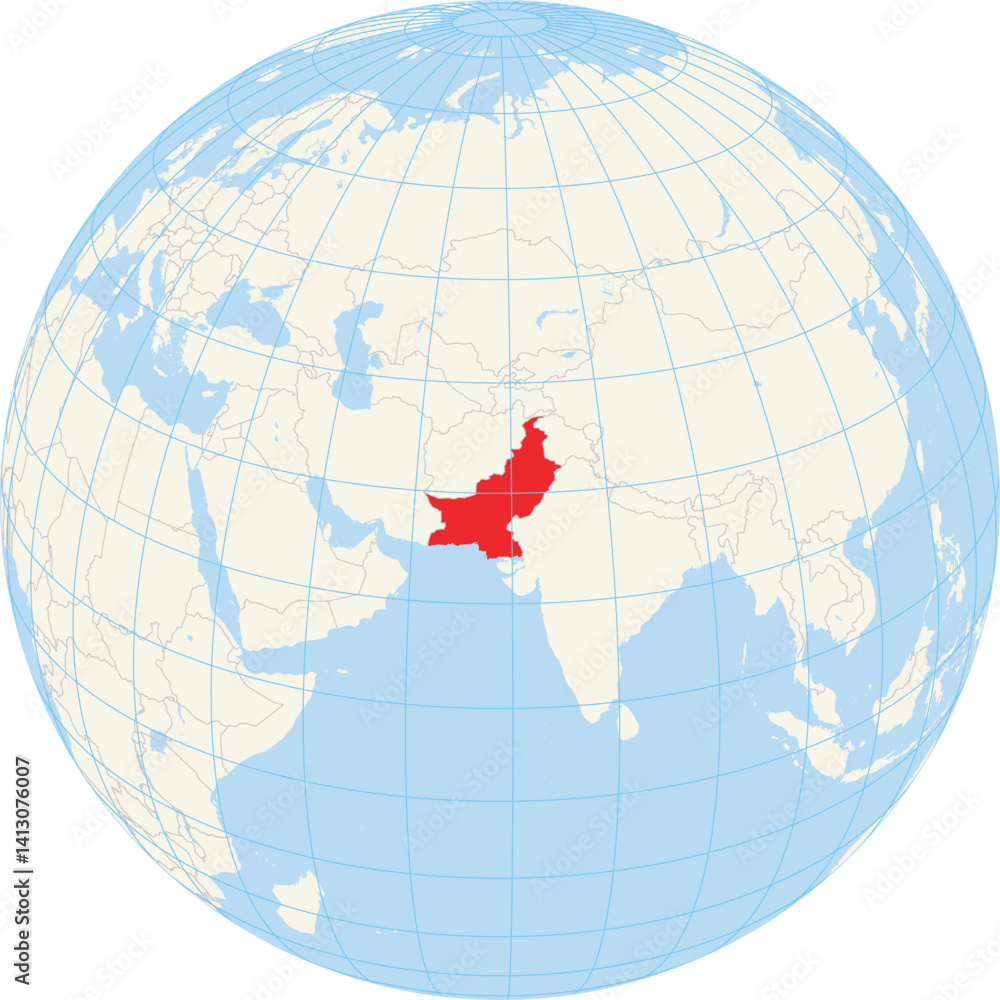 Locator map showing the location of Pakistan Stock Vector | Adobe Stock