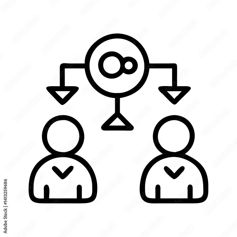 Organization chart structure hierarchy diagram with people and infinity ...