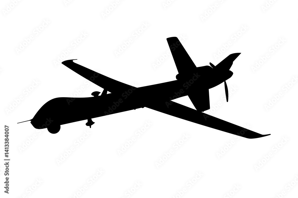 Silhouette of the US MQ-9 Reaper strike reconnaissance drone ...