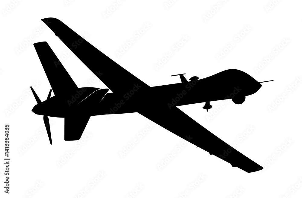 Silhouette of the US MQ-9 Reaper strike reconnaissance drone ...