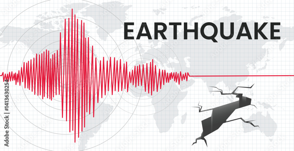 Earthquake seismic vibration clipart design. Seismograph frequency wave chart clip art for earth ...