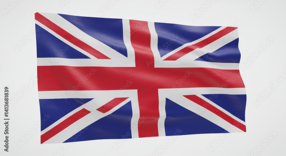 Waving Union Jack Flag of the United Kingdom: A Stunning 3D Render of ...