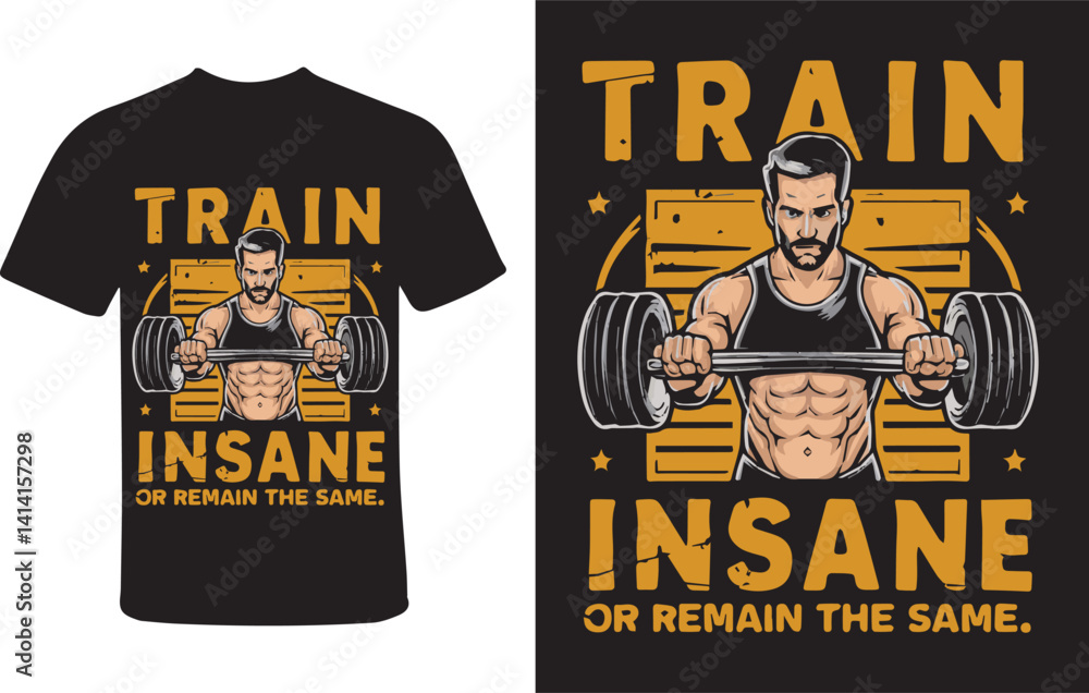 Body fitness t-shirt design.Modern and bold fitness-themed T-shirt ...