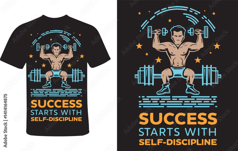 Body fitness t-shirt design.Modern and bold fitness-themed T-shirt ...