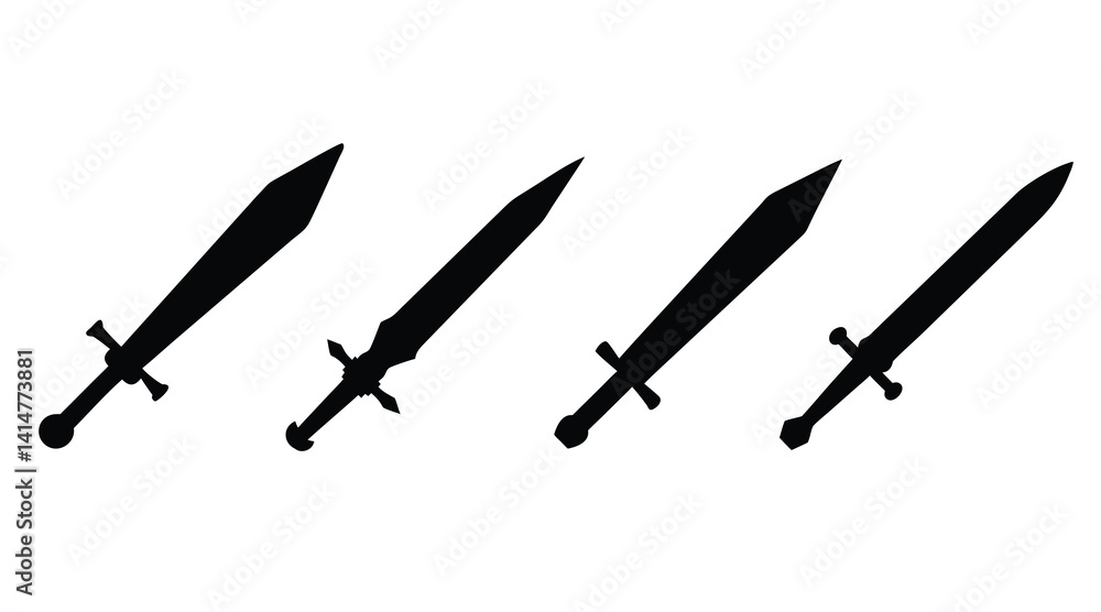 Evolution of Medieval Sword Designs: A Visual Guide Stock Vector ...