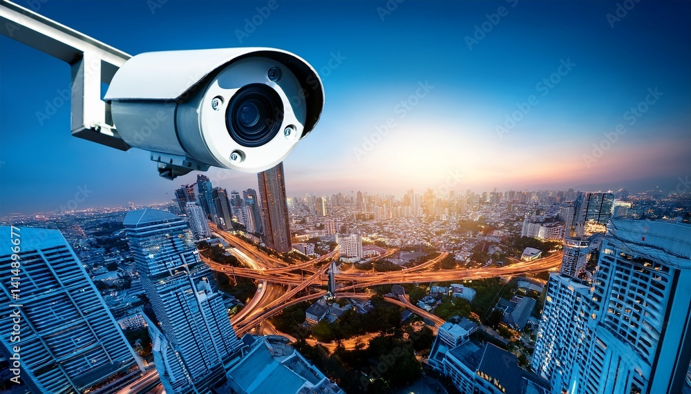 cctv camera surveillance for city building city monitoring urban ...