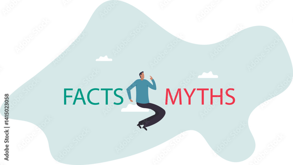 Vector de Stock Myths vs Facts, true or false information, fake news or ...