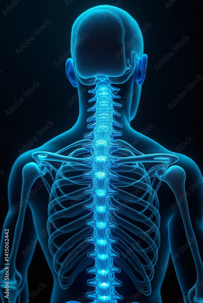 Generative AI Human Spine Anatomy X-Ray Illustration spine human ...