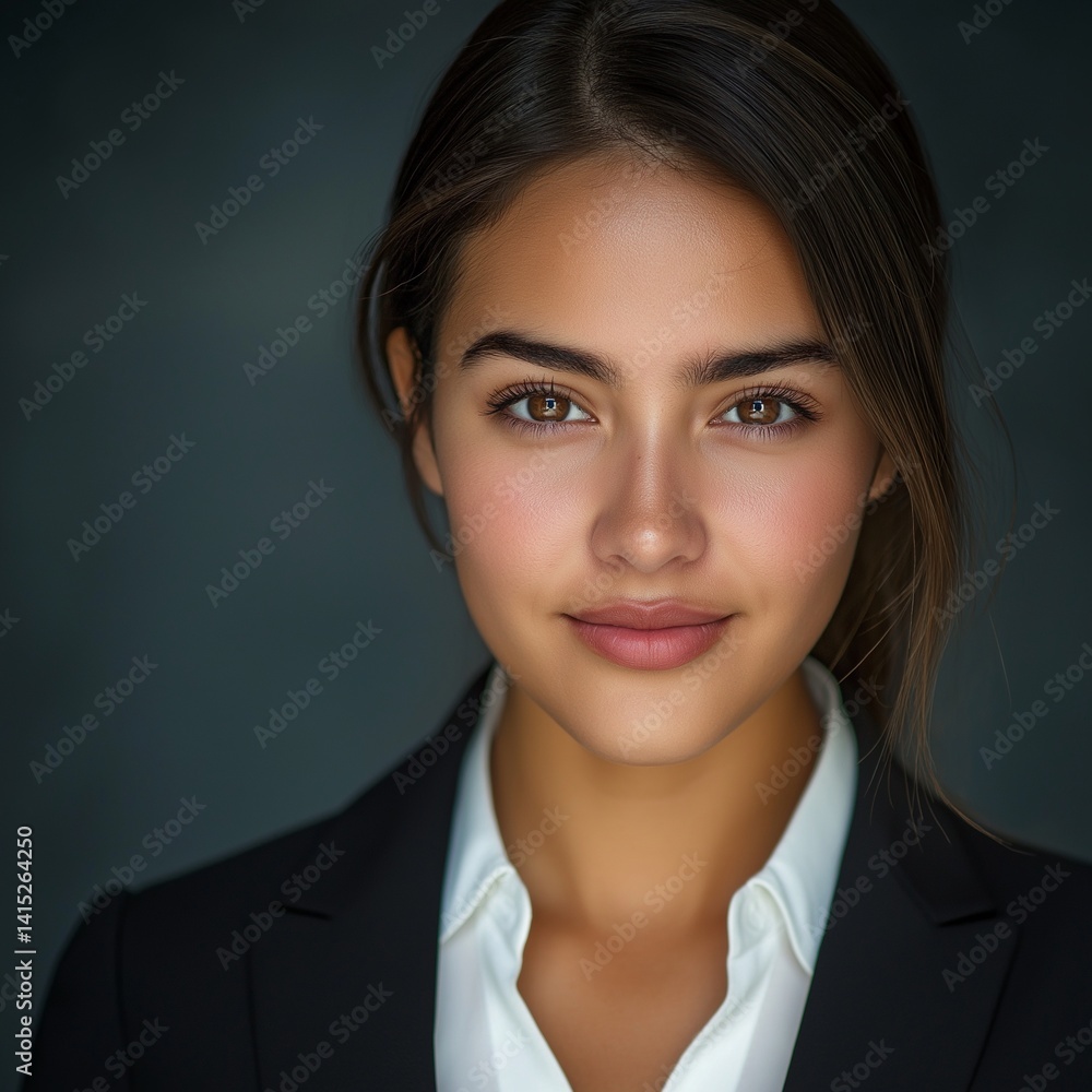 Photo Stock Hispanic female employee. ID photo, ID card, employee ID ...