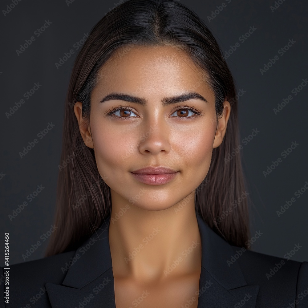 Photo Stock Hispanic female employee. ID photo, ID card, employee ID ...