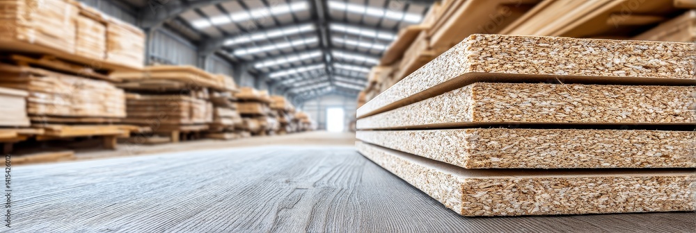 Particle Board Sheets in Warehouse - Close-up of particle board sheets ...