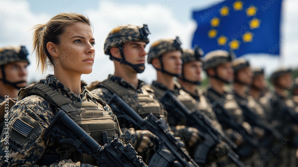Soldiers on parade representing solidarity, teamwork, discipline ...