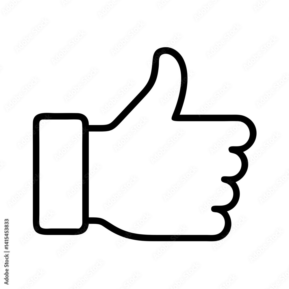 Thumbs up icon vector like symbol hand gesture approval sign positive ...