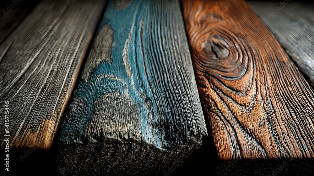 Dark stained timber planks aligned vertically showing smooth grain ...