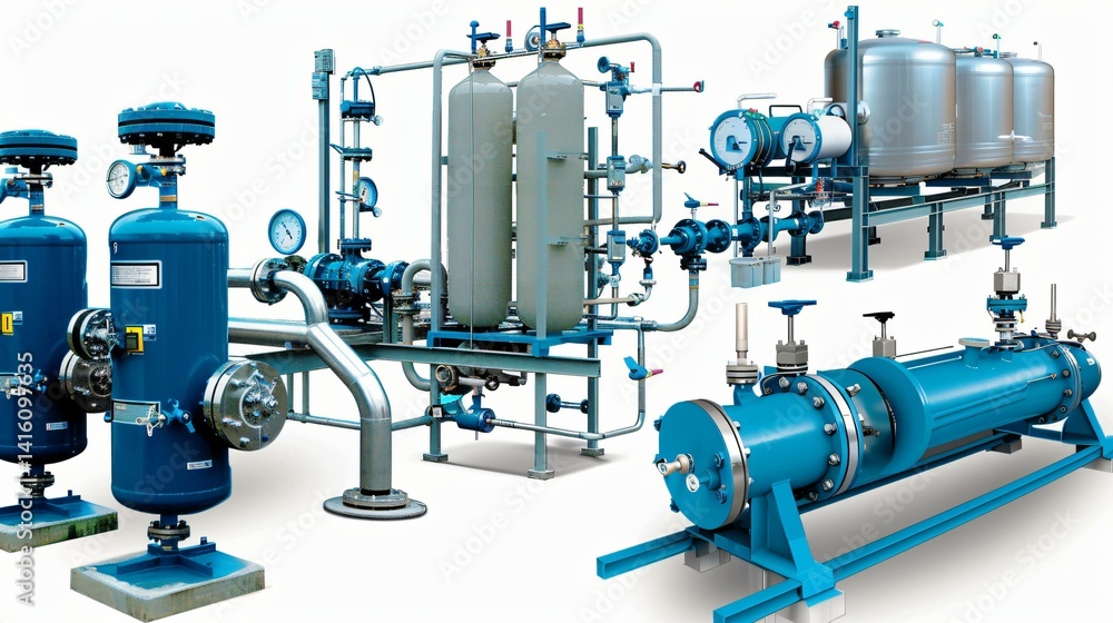 Water treatment engineering flow diagram showing filtration stages ...